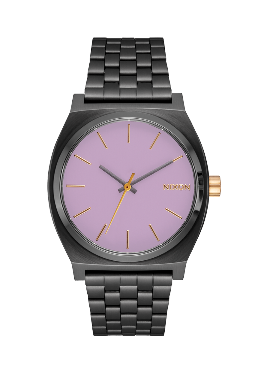 Medium Time Teller Watch | Gunmetal / Lavender / Gold | Small Analog ...