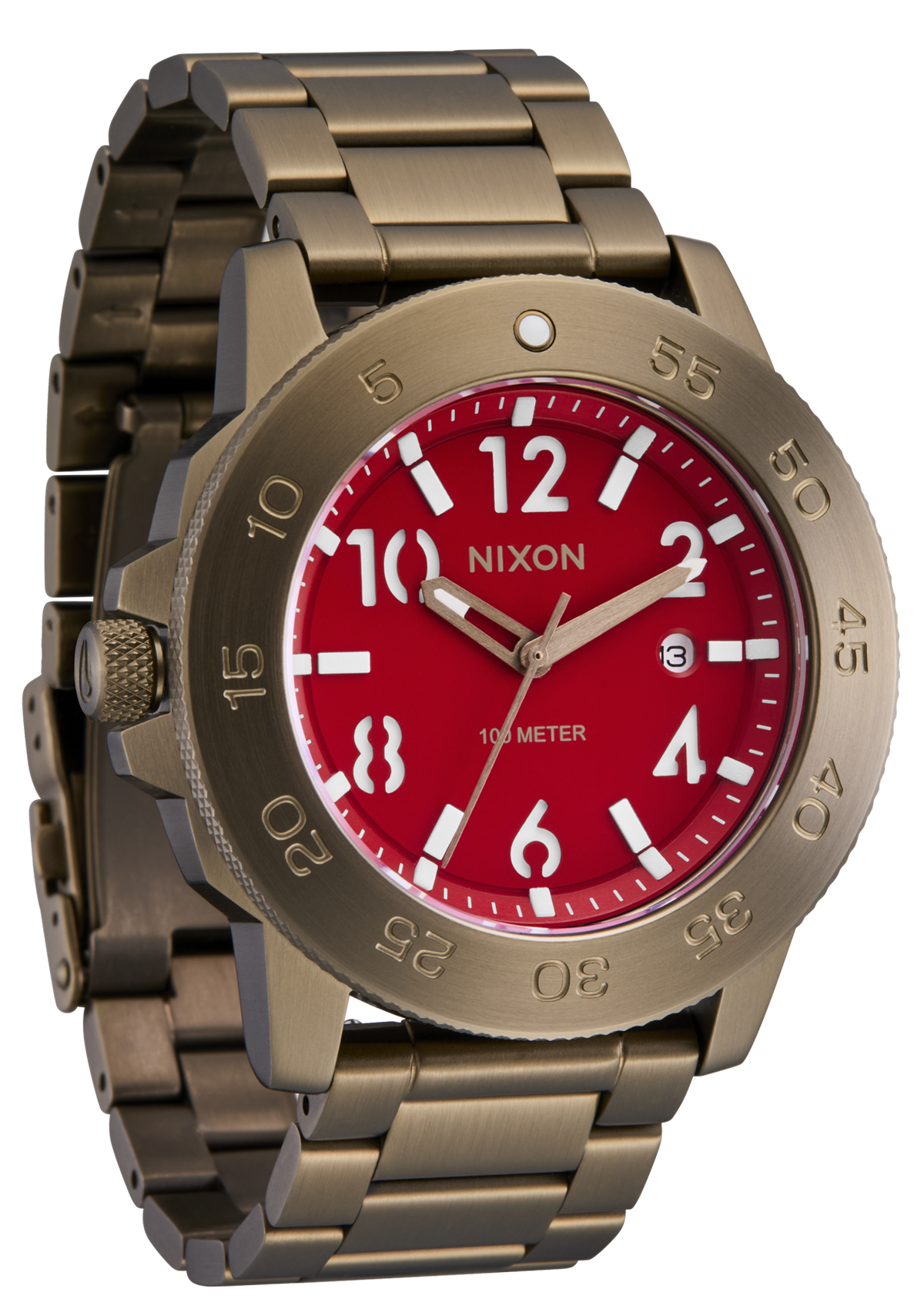 Smyth 44 Watch | Khaki / Red | Sapphire Crystal Analog Watch – Nixon CA