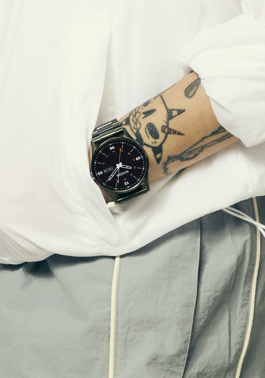 Sentry Stainless Steel Watch | Dark Olive / Black | Men's Stainless ...